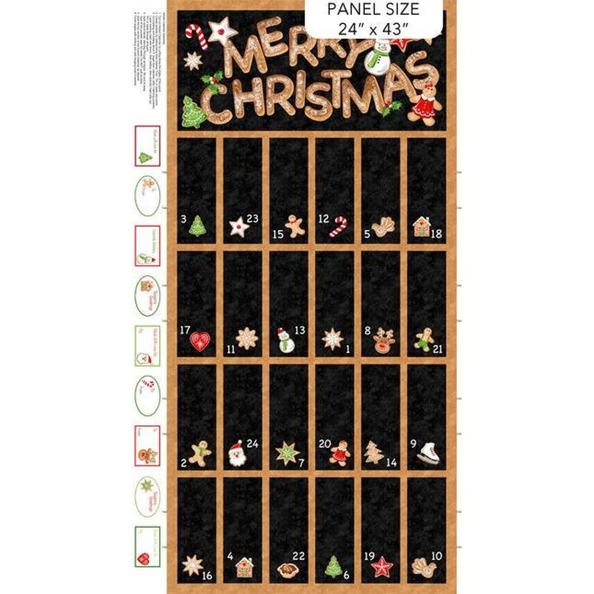 Northcott Sugar Coated - Days of Christmas Advent Calendar Panel (24 ...
