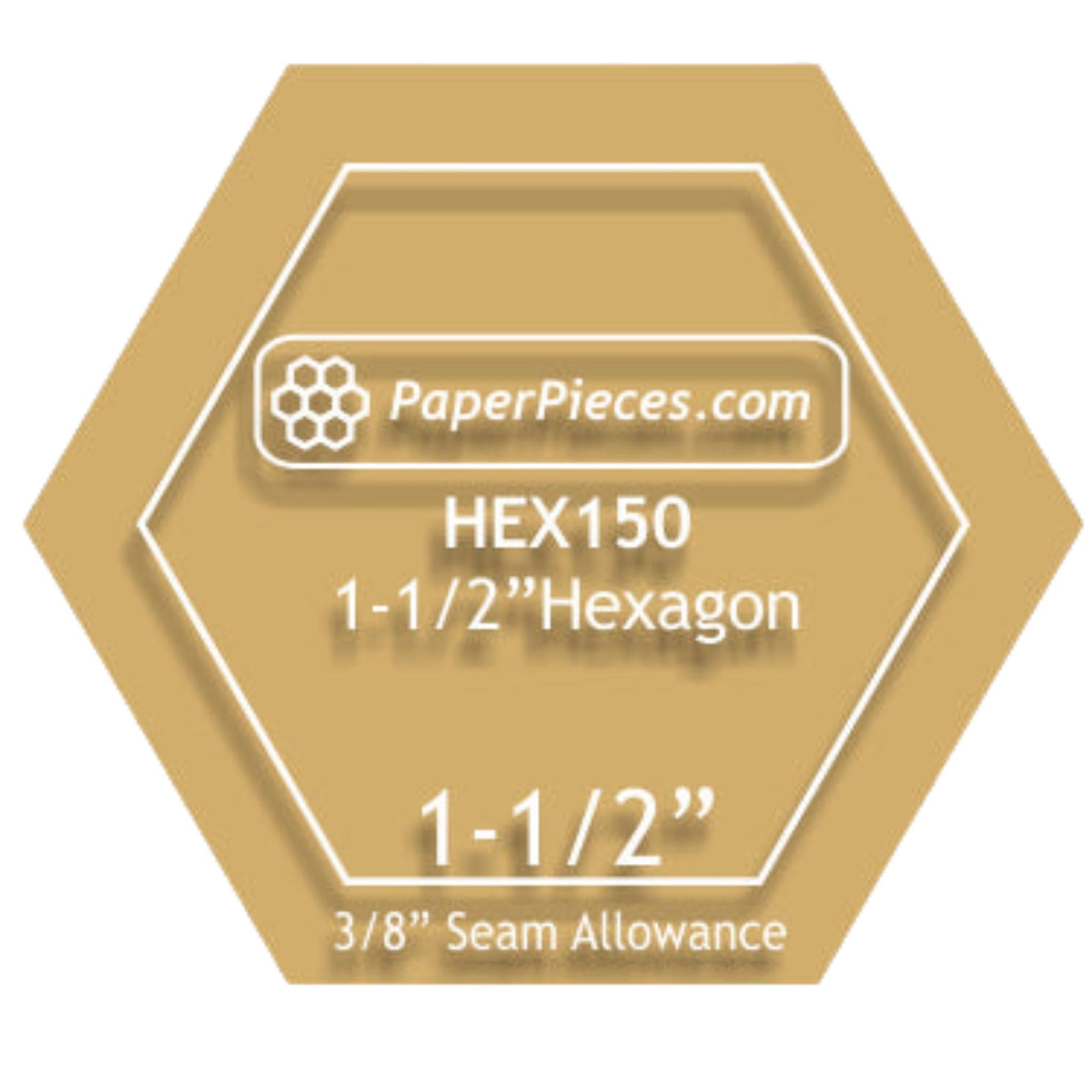 Paper Pieces: Hexagon 1 1 2" Acrylic Cutting Template | Gotham Quilts